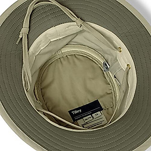 Tilley T5MO Organic Cotton Airflo Hat, Khaki With Olive Underbrim, 7 1/2