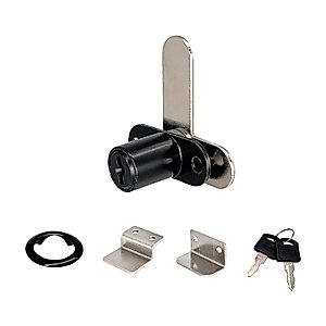 Xnrtop Cam Locks Cabinet Locks Keyed Alike， Cylinder Length Fits on 0.4'', Secure File Drawer Mailbox RV Storage Tool Box Replacement Lock Set, Zinc Alloy(5/8 Inch 6Pcs) (Black, 19mm)