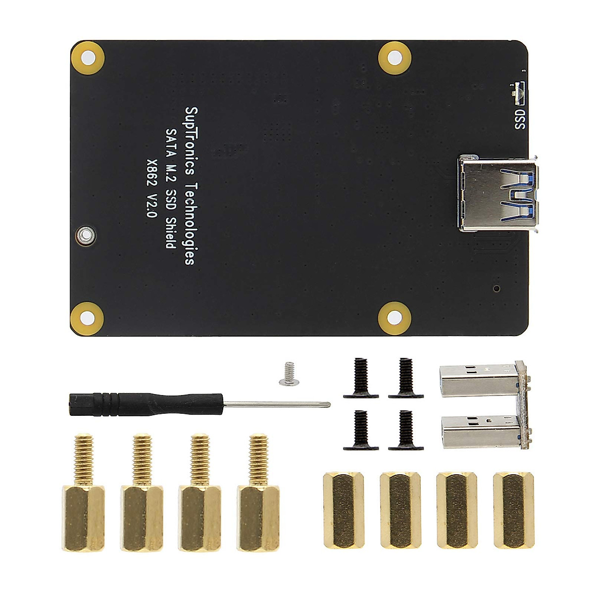 Geekworm for Raspberry Pi 4, X862 V2.0 M.2 NGFF SATA SSD Shield+X735 Power Management Board with PMW Cooling Fan Kit(Not Include Raspberry Pi 4)