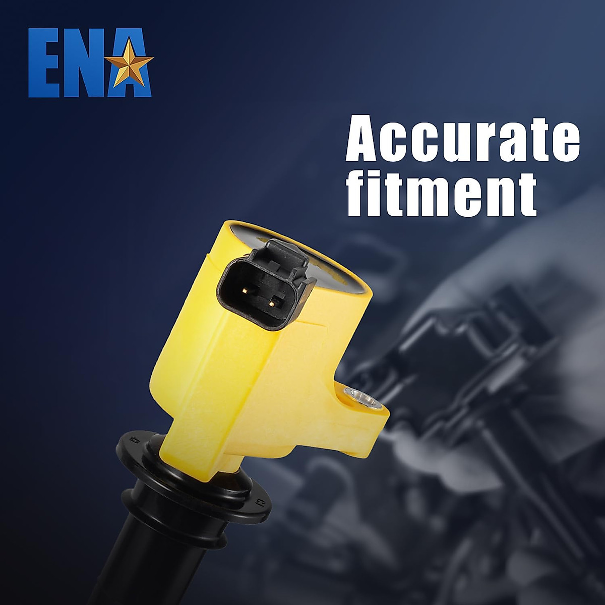 ENA Set of 6 Yellow Ignition Coil Pack 2001-2008 Compatible with Ford Mercury Mazda Tribute Mariner Escape Five Hundred Freestyle Montego Taurus Sable V6 3.0L Replacement for DG500 DG513 FD502