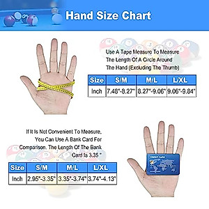 Lion helper Billiard Pool Gloves for Left Hand 3 Finger, Splicing Process, Snooker Cue Sport Glove Popular Sizes for Men & Women (Blue, M)