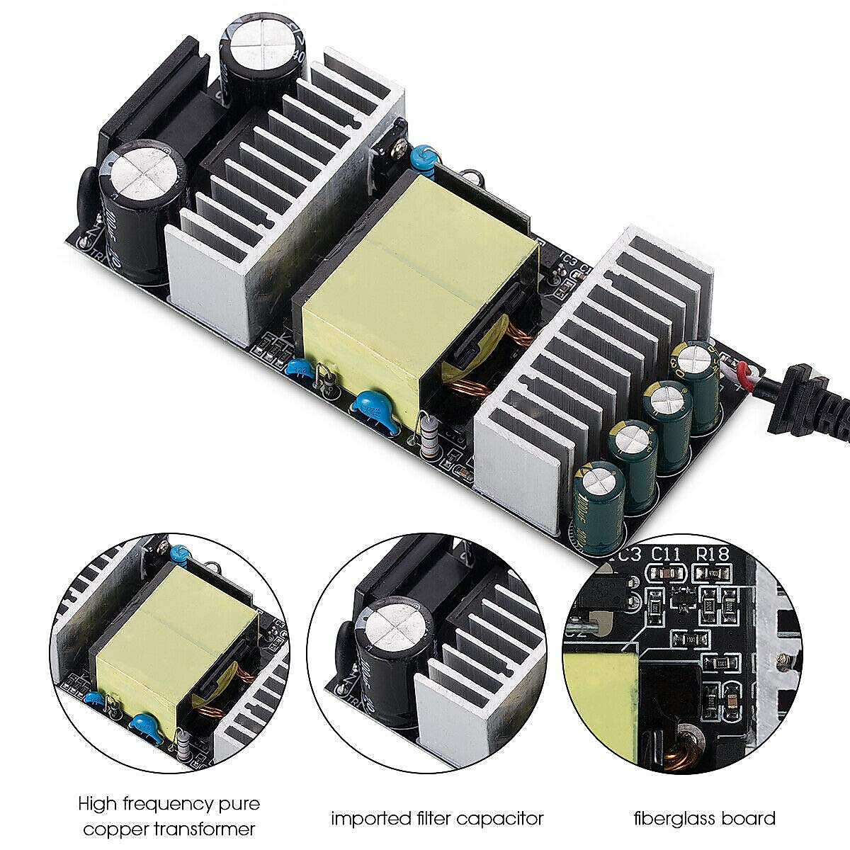 Nobsound DC 24V@6A 150W Power Supply Adapter, AC100~240V Power Brick for Amplifier