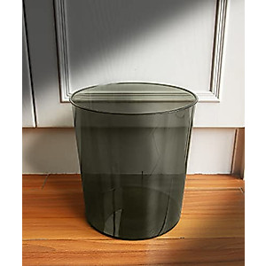 Freetex Clear Small Trash Can Wastebasket 1.5 Gallon Plastic Garbage Can Container Bin for Bathroom, Kitchen, Office, Bedroom, Home and Dorm Room Essentials (1.5 Gallons, Clear Grey)