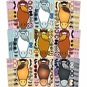 30pcs Kids Birthday Party Favors Stickers - Make Your Own Horse Stickers, Spirit Horse Toy Stickers for Kids Birthday Party Game Activities Decrations