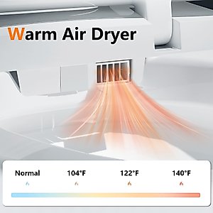 yifaeux Smart Bidet Toilet with Bidet Built in for Bathrooms, Toilet with Warm Water Sprayer & Dryer, Foot Sensor Operation, Heated Bidet Seat, Auto Smart Toilet with LCD Display White