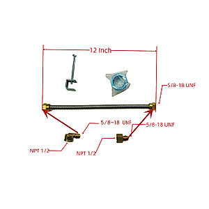 Americangaslogs 18"-30" Burner Pan for Gas Fireplace Gas Fireplace Burner Gas Logs Propane Burner (18 inch Two Pipe)