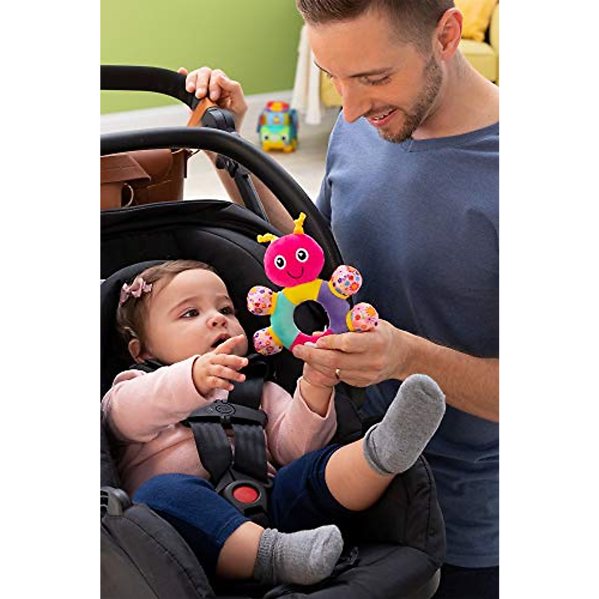 The First Years First Baby Rattle - Sensory Toys with Soft Textures and Crinkle Sounds - Infant Toys Ages 3 Months and Up