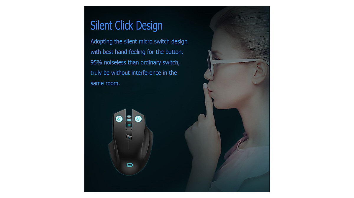 Granvela Noiseless Wireless Gaming Mouse - Silent & Ergonomic