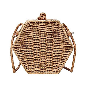 NIBD Handwoven Square Straw Rattan Bag Retro Straw Portable Small Box Woven Womens Cross Body Bag Shoulder Messenger Satchel