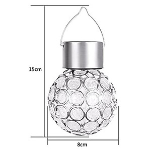ZHUANYIYI 3 Pieces, Outdoor Solar Lights, Creative Hanging Hollow Ball Courtyard Lawn Landscape Lights, Home Garden Pavement Waterproof Decorative Lights