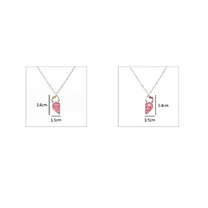NAT MEYA Y2k KT Cat Necklace Bracelet for BFF 2 Besties Pink Matching Cute Magnetic Half Heart Pendant Panda Best Friend Pendant Necklace for Girls Women - Style A Necklace