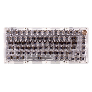 GK GAMAKAY 113 Keys Transparent PC Keycaps Set with 2.75 Shift, ASA Profile Keycaps for SN75 98% 75% Layout MX Gateron Kailh Switch Mechanical Gaming Keyboard (Amber Clear)