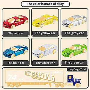 TEMI Diecast Racing Cars Toy Set w/Activity Play Mat, Truck Carrier, Alloy Metal Race Model Car & Assorted Vehicle Play Set for Kids, Boys & Girls