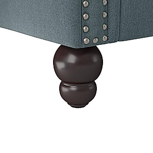 Bush Furniture Coventry U Shaped Sectional Couch, 113W, Turkish Blue Herringbone