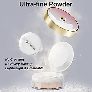 FV Translucent Powder Setting Powder, Oil-control & Long Lasting Loose Face Powder, Waterproof, Lightweight & Blurring Pores Finishing Powder, Talc-free Baking Powder Makeup, Translucent
