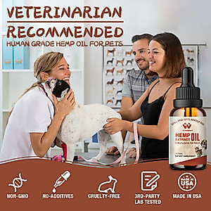 （2-Pack） Hemp Oil for Dogs Cats - Calming Drops Dog Relaxants - Help Pets Anxiety Stress Hip & Joint Pain Arthritis Sеizures Rеlief - Skin Нiр Jоint Hеalth - Organic Pet Hemp Oil Drops
