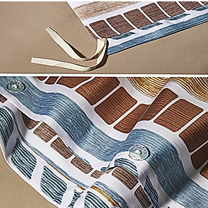 Bohemian Duvet Cover Striped Ethnic Boho Reversible Southwestern 400TC Cotton Bedding 3pc Set Navy White Orange Modern Geo Aztec Print (Teal Rust, King)