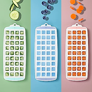 Small Ice Cube Trays with Lid - Mini Ice Trays for Freezer with Lid, ZDZDZ 2 Pack Easy-Release Tiny Ice Trays - Make 72 Ice Cube,Stackable Ice Mold Set for Iced Coffee Whiskey Beverages Cocktails