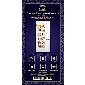 Regal Bazaar Over-The-Door Hanging White Pantry Organizer and Kitchen Storage Unit with 24 Crystal-Clear Vinyl Pockets and 3 Metal Hooks