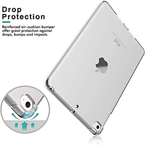 ORIbox Case for iPad 7th and iPad 8th and iPad 9th Gen [10.2 Inch] Clear,with 4 Corners Shockproof Protection, TPU Back Cover for iPad, Clear