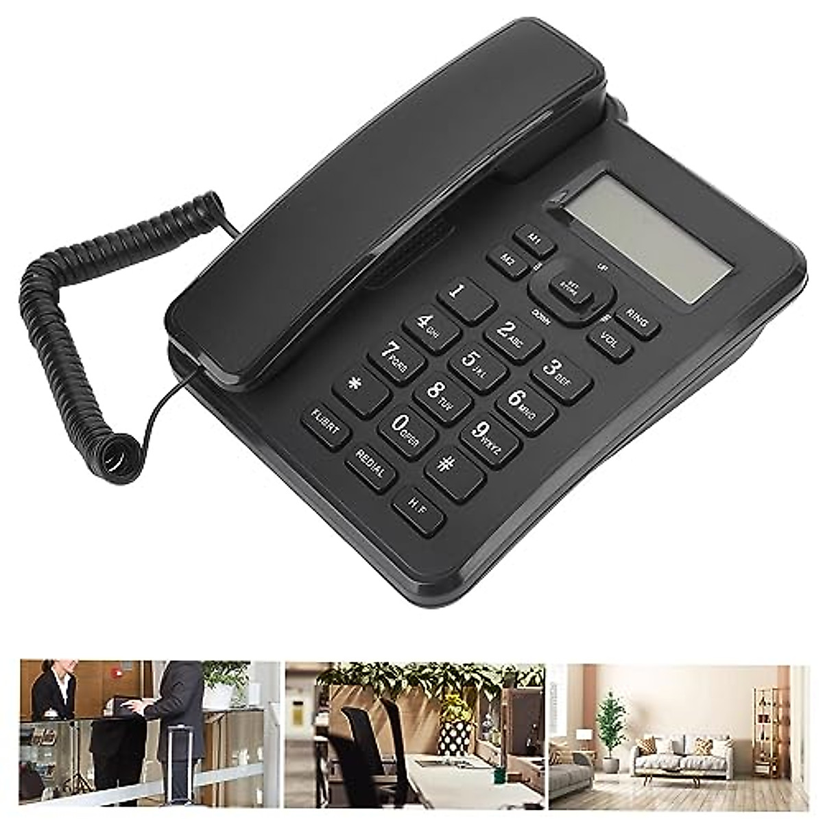 Corded Telephone for Home and Office - Desk with Wired Landline Connection Ideal for Business Use