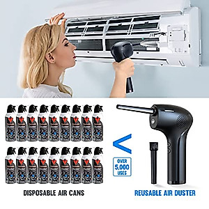Compressed air Duster, BEICHEN air Blower Keyboard Cleaner kit, 45000RPM Electric air Duster Reusable air Duster Effective Replace for Compressed Air Can, 2 Speed Adjust, 6000mAh 10w Fast Charging