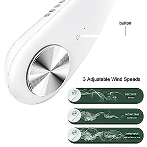 2023 Bladeless Hanging Neck Fan Portable Sport Fan, Personal Fan, Rechargeable USB Fan Adjustable Width Cooling Neck Fan with 3 Speeds for Yard Work, Concerts, Outdoor and more