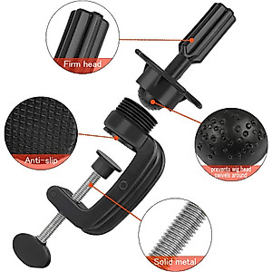 Teenitor Wig Mannequin Head Stand, 2 Pack Cosmetology Manikin Stand Mannequin Head Holder Clamp Black Wig Stand Holder