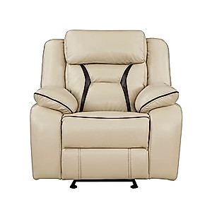 Lexicon Ridgefarm Wall-Hugger Manual Glider Reclining Chair, Beige