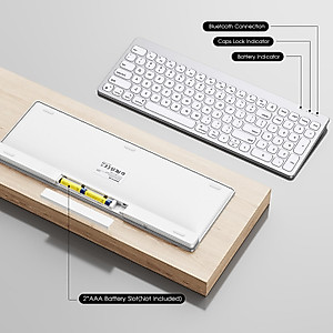 OMOTON Bluetooth Keyboard for Mac, Sleek Design, Quiet Typing, Wireless Keyboard with Numeric Keypad Compatible with MacBook Pro/Air, iMac, Mac Mini/Pro Laptop (Silver)