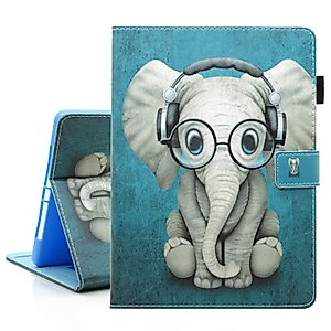 Fire HD 8 & 8 Plus Tablet Case 2020 (10th Generation Only), PU Leather Stand Cover Case with Auto Wake/Sleep, Not Fit All-New Fire HD 8 Tablet 2022 Release 12th Generation, Elephant