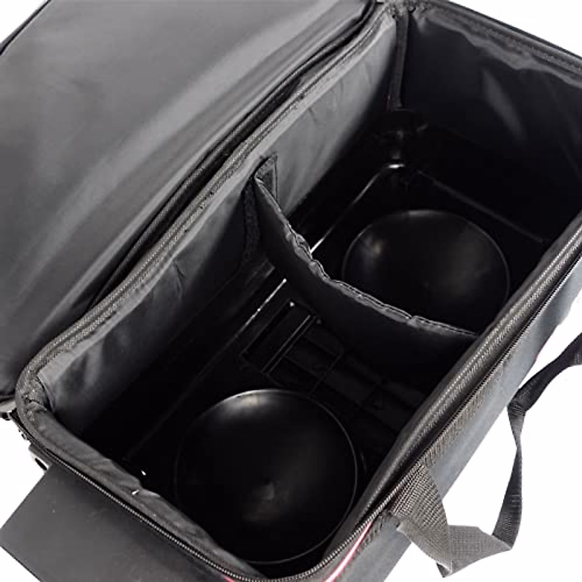 Elite Basic Double Roller 2 Ball Bowling Bag with Wheels | Large Top Pocket for Accessories or Bowling Shoes up to size 15 | Retractable Handle Extends to 37" (Pink)