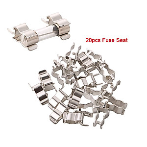 FULARR 175Pcs 5X20mm Professional Car Fast-Blow Glass Tube Fuse Kit: 150Pcs Quick Blow Glass Tube Fuse + 20Pcs Fuse Seat + 5Pcs Inline Screw Type Fuse Holder, with Transparent Plastic Box