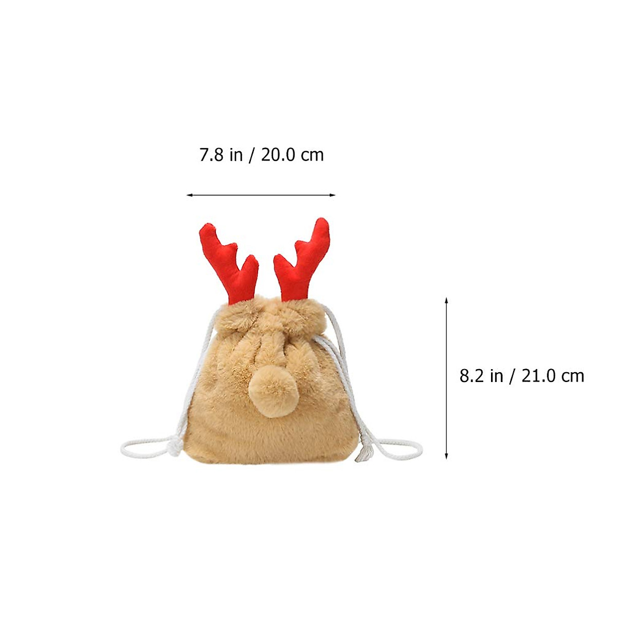TENDYCOCO Crossbody Bag Faux Fur Purse Reindeer Antler Shoulder Bag Drawstring Bucket Purse for Women Girls
