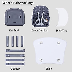 Accombe High Chair 7 in 1 Baby High Chairs for Babies and Toddlers Booster Seat for Dining Table, Convertible Baby Eating Chair Adjustable Plastic Highchairs for Baby Boy Girl, Sit up Floor Chair