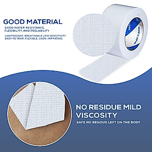 PETTIST Ear Tape for Dogs 2 Pack with Dog Ear Cleaner Cotton Swabs, Self Adhesive Cotton Tape for Dog Ear Protection and Support, Ear Care Set for Dogs (Tape Width_1 inch(25mm))