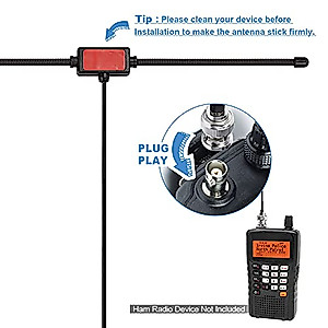 Bingfu Police Radio Scanner Antenna 20-1300MHz Adhesive Mount BNC Male Dipole Antenna Vehicle Ham Radio Amateur Radio Mobile Scanner Antenna Compatible with Uniden Bearcat Whistler Radio Shack Scanner