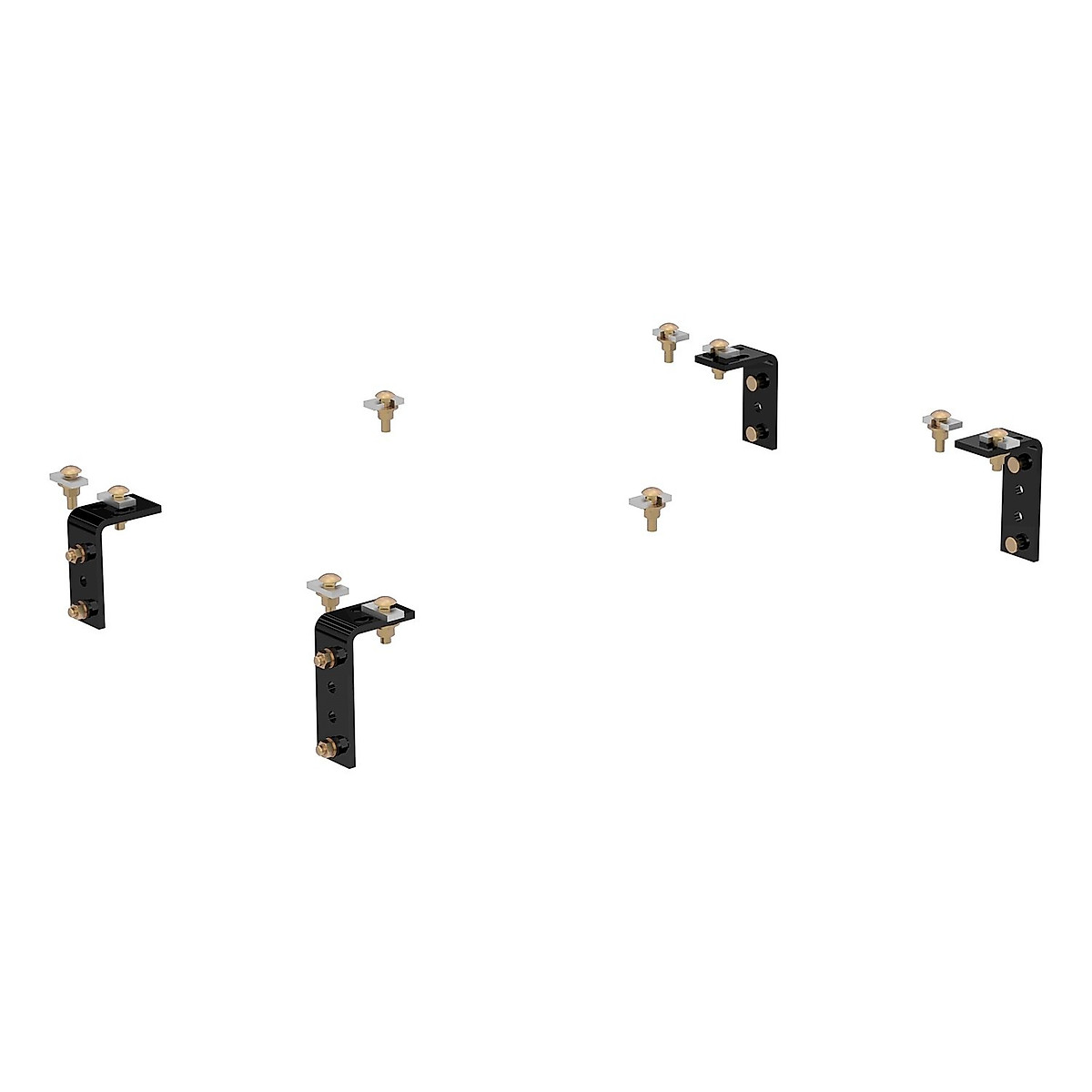 CURT 16101 Universal 5th Wheel Mounting Brackets, GLOSS BLACK POWDER COAT