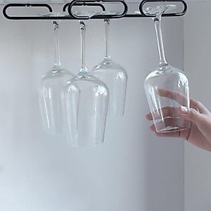 Leefasy Wine Glass Rack Under Cabinet, Wine Glass Organizer, Storage Shelf Stemware Rack