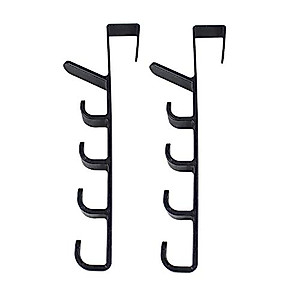Alovexiong 2 Pack Home Storage 5 Layers Over The Door Hook Organizer Coat Rack Hanger Backpack Handbag Door Hook Backpack Hangers Hook for Clothes,Hat,Socks,Bag,Key,Belt,Towel,Robe,Shirts