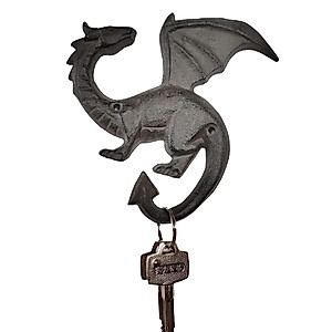 WINTENT Solid Cast Iron Dragon Hook Hanger for Key Coat (Dragon-1)