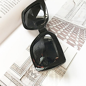 DDLbiz NEW Oversized Square Luxury Sunglasses Gradient Lens Vintage Women Fashion (A)