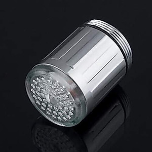 Baost 1Pc 7-Colors Colors Changing Automatic Glow Shower Stream Tap LED Light Water Faucet Glow LED Shower Tap Spraying Head Water Faucet for Kitchen Bathroom Random