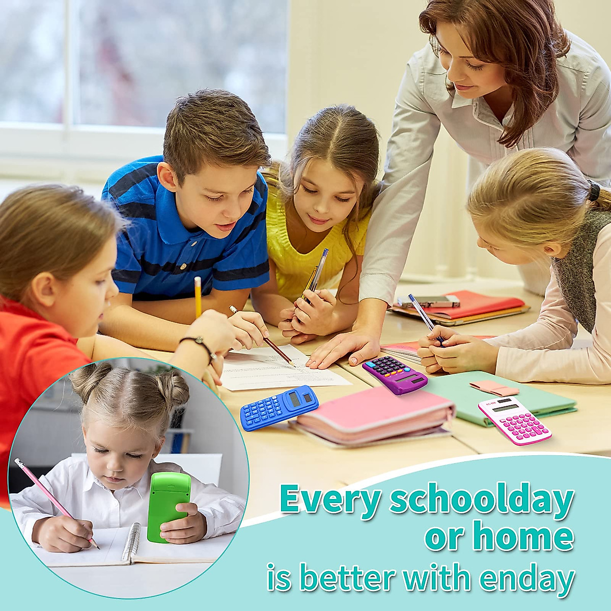 48 Pcs Pocket Calculator Bulk Small Basic Calculator 4 Function Calculator Battery Powered Calculator 8 Digit Display Calculator Pocket Size for Students Kids School Home Office Supplies, 3 Styles