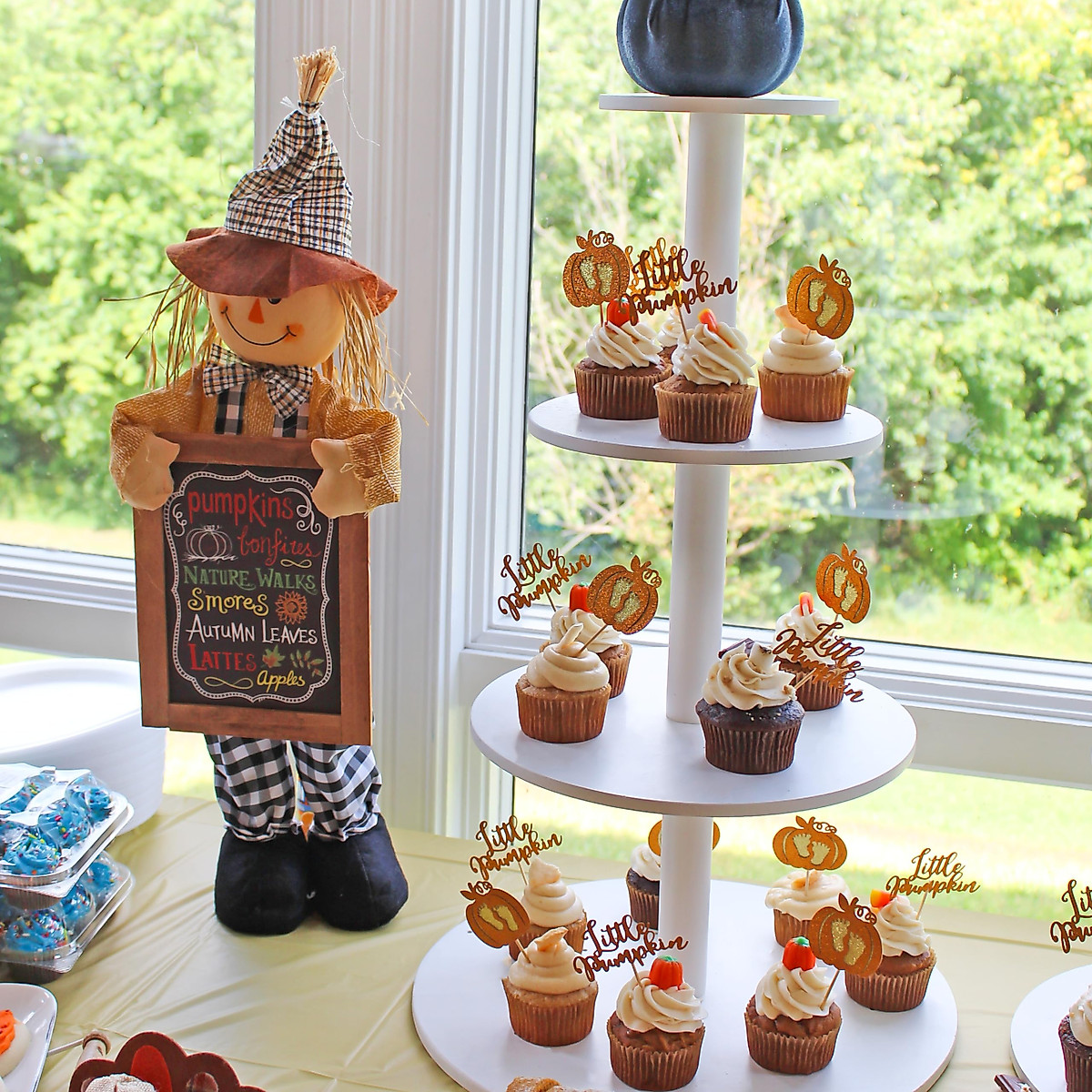 Darware Cake Pop/Cupcake Stand (4-Tiered); White Wooden Dessert Display for Parties and Special Events