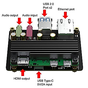 Raspberry Pi Zero 2/2W Heatsink Kit Raspberry Pi Zero Ethernet Expansion Board Raspberry Pi Zero DAC Input/Ouput Support All Raspberry Pi System