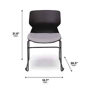 HON Basyx Contempo Guest Chair, Sled Base, 2 Pack, Black/Charcoal