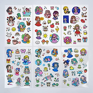 36 Sheets Cute Girl Junk Journal Supplies Clearance ,Small Pretty Stickers PET Self-Adhesive Letter Stickers Card Making Stickers Planner Stickers for Art Journaling Collage Craft Notebooks Album Crafter Gifts(Girl)