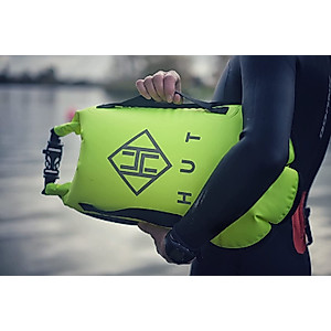HUT Swim Buoy Dry Bag - Premium Tow Float and Watertight Dry Bag for Open Water Swimmers, Triathletes. High Visibility Safety Swim Buoy, Two air Chambers - be seen be Safe (20L)