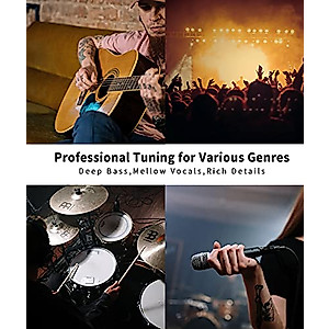 Kinboofi CCZ Melody in Ear Monitors, Dynamic Hybrid Dual Driver in Ear Headphones 1BA+1DD HiFi Wired Headphones Musicians IEM Upgrade Deep Bass Suitable for Audiophile Musician(No MIC, Black)